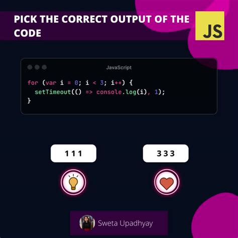 sweta upadhyay on linkedin javascript coders javascript javascriptquiz codingchallenge…