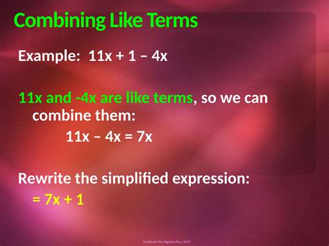 Lesson Simplifying Algebraic Expressionspptx