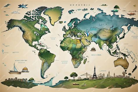 Premium Ai Image Global Globalization World Map Environmental