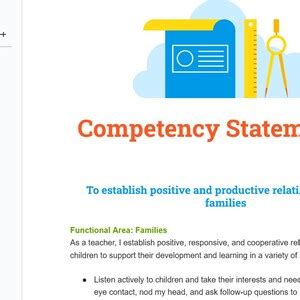 Fully Written CDA Competency Statement IV Sample Word Doc Save Time On Creating Your Teaching
