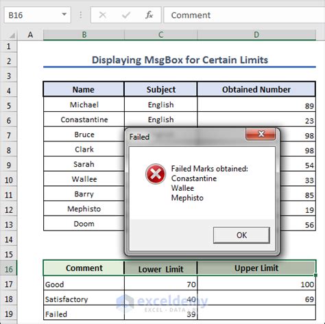 Pop Up Excel VBA MsgBox When Cell Meets Criteria
