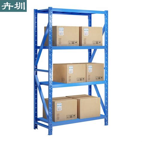 卉圳轻型货架置物架储物架工厂车间双面金属拼装150kg层hz095蓝色 融创集采商城