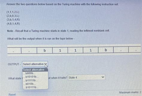 Solved Answer The Two Questions Below Based On The Turing