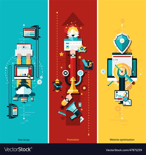 Seo Development Banners Development Banners Vector Image