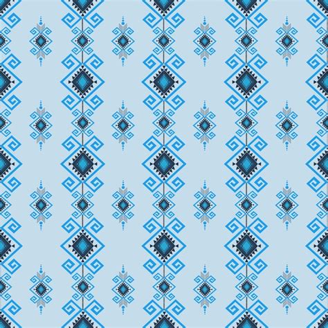 파란색 배경에 파란색과 색의 기하학적 모양의 원활한 패턴 프리미엄 벡터