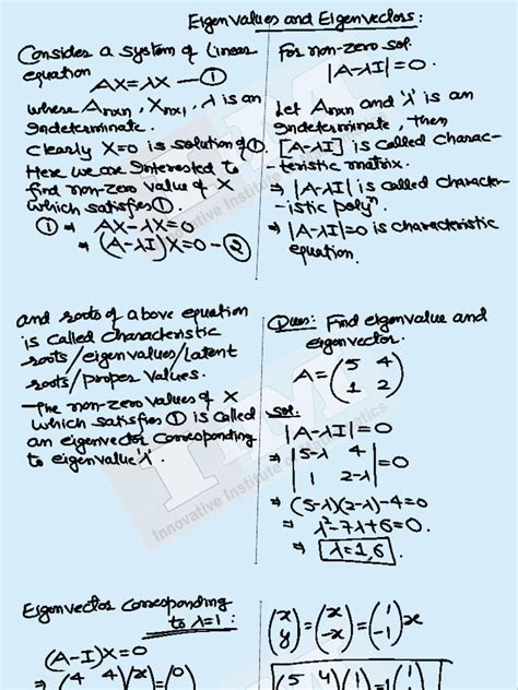 Unit 03 Eigen Values And Eigen Vectors Class 1 Pdf