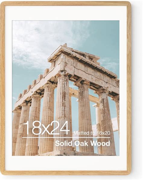 Flyjoe 18 X 24 Poster Frame Solid Oak Wood 24x18 Poster