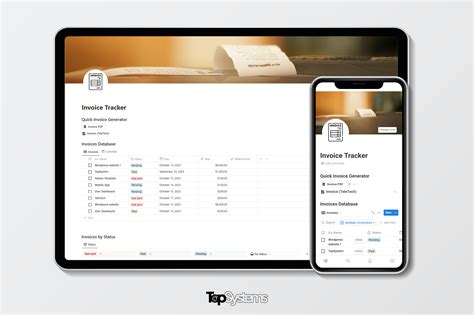 Invoice Tracker Notion Template TopSystems Io