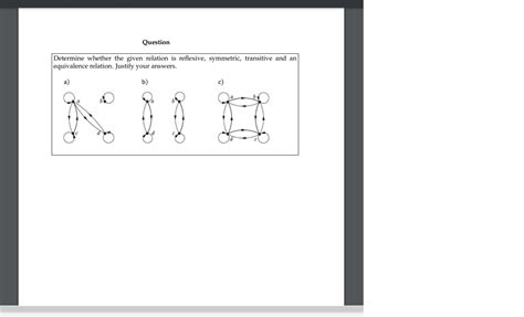 solved determine whether the given relation is reflexive