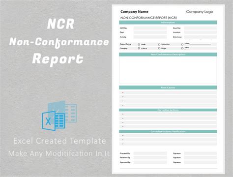 Ncr Non Conformance Report Template Editable Excel Form Hr Etsy Australia