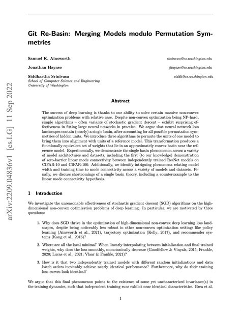 Montrealai Git Re Basin Merging Models Modulo Facebook