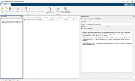Code Replacement Tool Create Modify And Validate Content Of Code Replacement Libraries Matlab