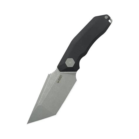 Kubey Yokai Fixed Blade Knife Black G10 Handle 14c28n Tanto Point Plain