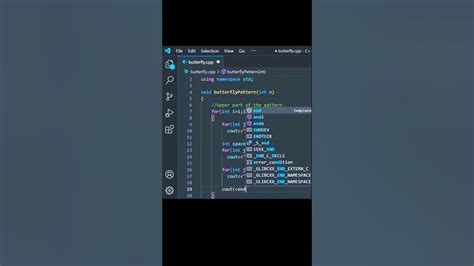 How To Printing Butterfly 🦋 Pattern In Cppcode Leoshortscodingprogramingcpp Youtube