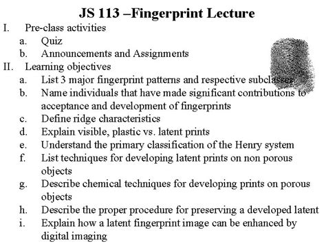 Js 113 Fingerprint Lecture I Preclass Activities A
