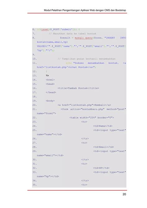 Training Module Web Application Development With Cms And Bootstrap Pdf