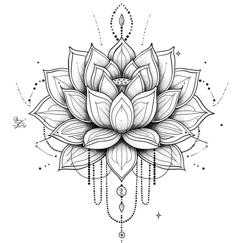 A Drawing Of A Lotus Flower With A Design That Says Quot Lotus Quot