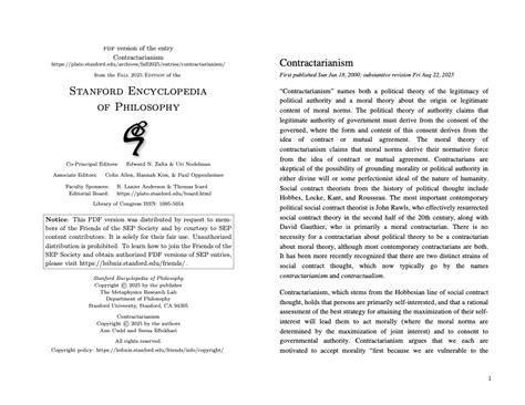 Friends Of The Sep Society Preview Of Contractarianism Pdf