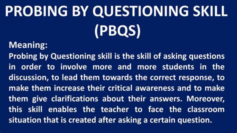 Probing By Questioning Skill Pdf Educational Assessment Education
