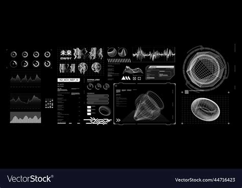 Futuristic Shape Element Hud Gui Science Fiction Vector Image