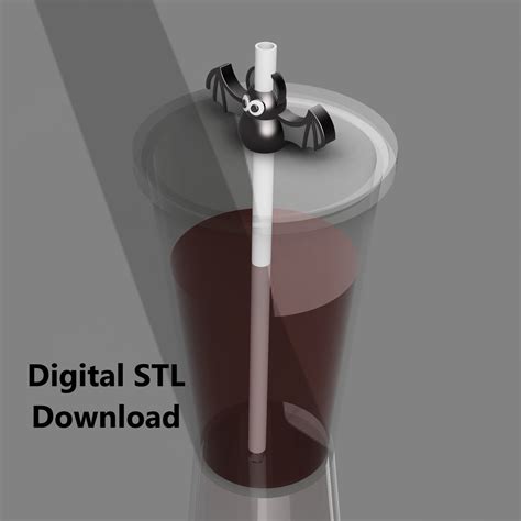 Straw Topper STL Bat Straw Topper STL File For D Printer Etsy