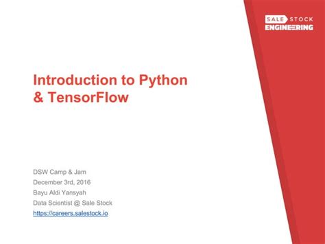Introduction To Python And Tensorflow Ppt