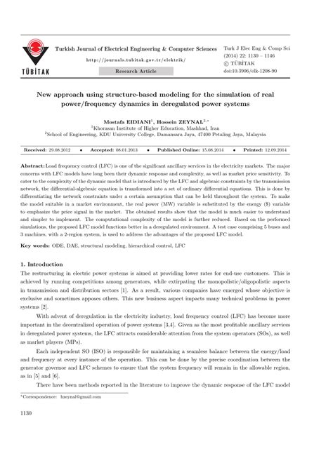 Pdf New Approach Using Structure Based Modeling For Simulation Of Real Power Frequency