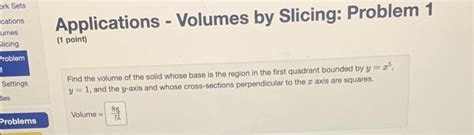 solved brk sets applications volumes by slicing problem 1