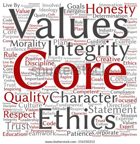 Conceptual Core Values Integrity Ethics Square Stock Illustration