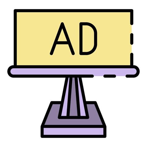Premium Vector Ad Billboard Icon Outline Ad Billboard Vector Icon Color Flat Isolated