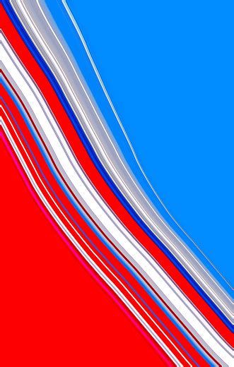 빈 배경에서 추상화 밝은 흰색 파란색 및 빨간색 흔들리는 기하학적 선입니다 아트 트리피 디지털 배경 곡선 모양 그림입니다 활기찬 배너 템플렛 수직 전단지 공간을 복사합니다