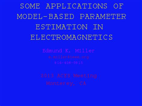 Ppt Presentation Model Based Parameter Estimation Ppt