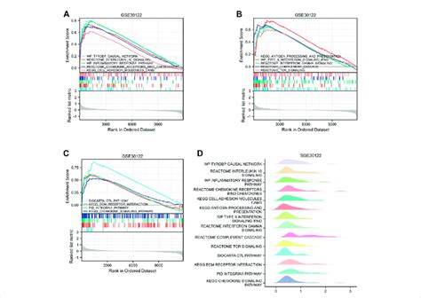 enrichment plots by gsea [ a c gsea visual analysis d gsea