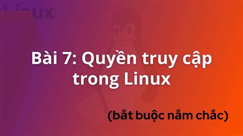 Bài 7 Quyền Truy Cập Trong Linux Devopsedu Vn