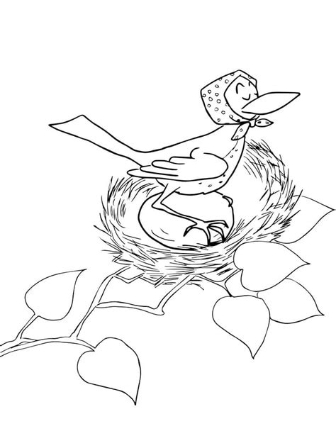 Bird Nest Coloring Pages ColoringLib