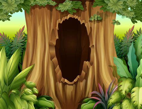 A Hole In A Big Tree 434382 Vector Art At Vecteezy