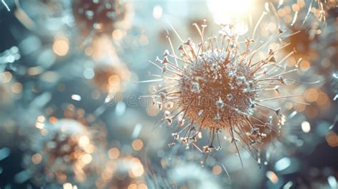 Virus Viral Disease Caused By Pathogenic Viruses Model Close Up Stock Illustration