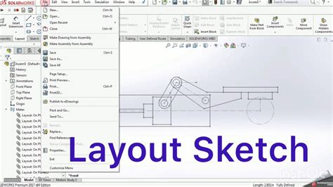 Solidworks Layout Sketch 1 Youtube