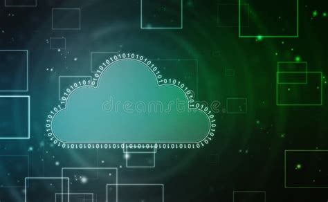 2d Illustration Of Cloud Computing Digital Cloud Computing Concept Background Stock