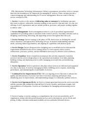 Key Concepts Of ITIL Service Strategy Design Transition Course Hero