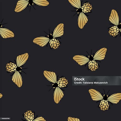 어두운 배경에 금색과 검은 색 나비가 매끄러운 패턴으로 있습니다 직물 섬유 의류 기모노 남성 셔츠 포장 벽지 디자인을위한 벡터 일러스트 레이 션 0명에 대한 스톡 벡터 아트