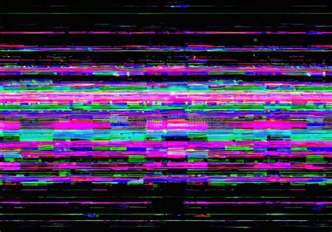 Glitch Illustration Of Error Screen With Black Background Stock Illustration Illustration Of