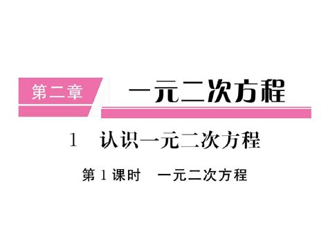 北师大版九年级数学上册 课件 2 1 第1课时 一元二次 Word文档免费下载 亿佰文档网