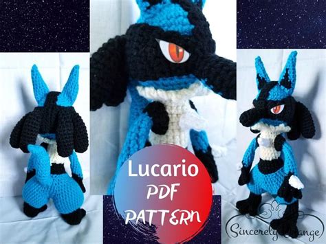 Pattern Lucario Pokémon Amigurumi Etsy Crochet Amigurumi Free