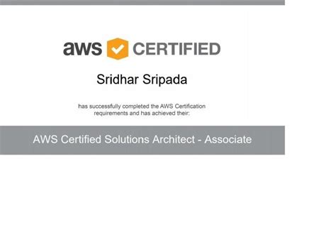 sridhar sripada on linkedin happy to share acquired aws csaa