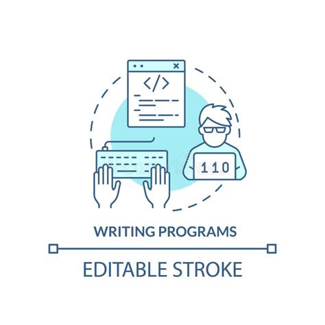 Writing Programs Turquoise Concept Icon Stock Vector Illustration Of