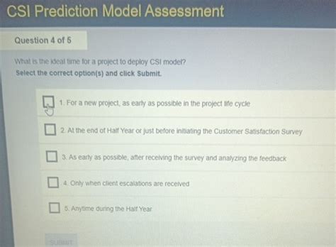Solved Csi Prediction Model Assessmentwhat Is The Ideal Time