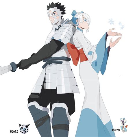 Download Froslass And Glalie In Human Forms Wallpaper