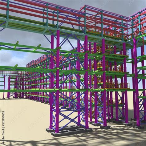 Structural Bim Model Of A Large Industrial Building Presentation Of
