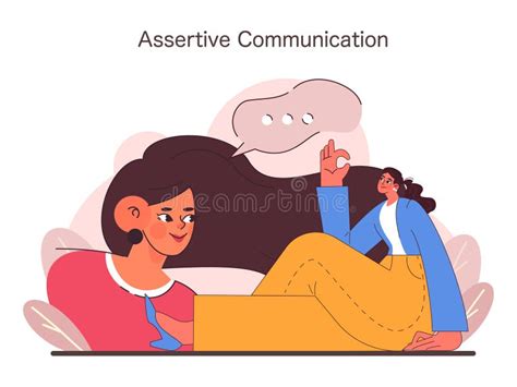 Assertive Communication Concept Flat Vector Illustration Stock
